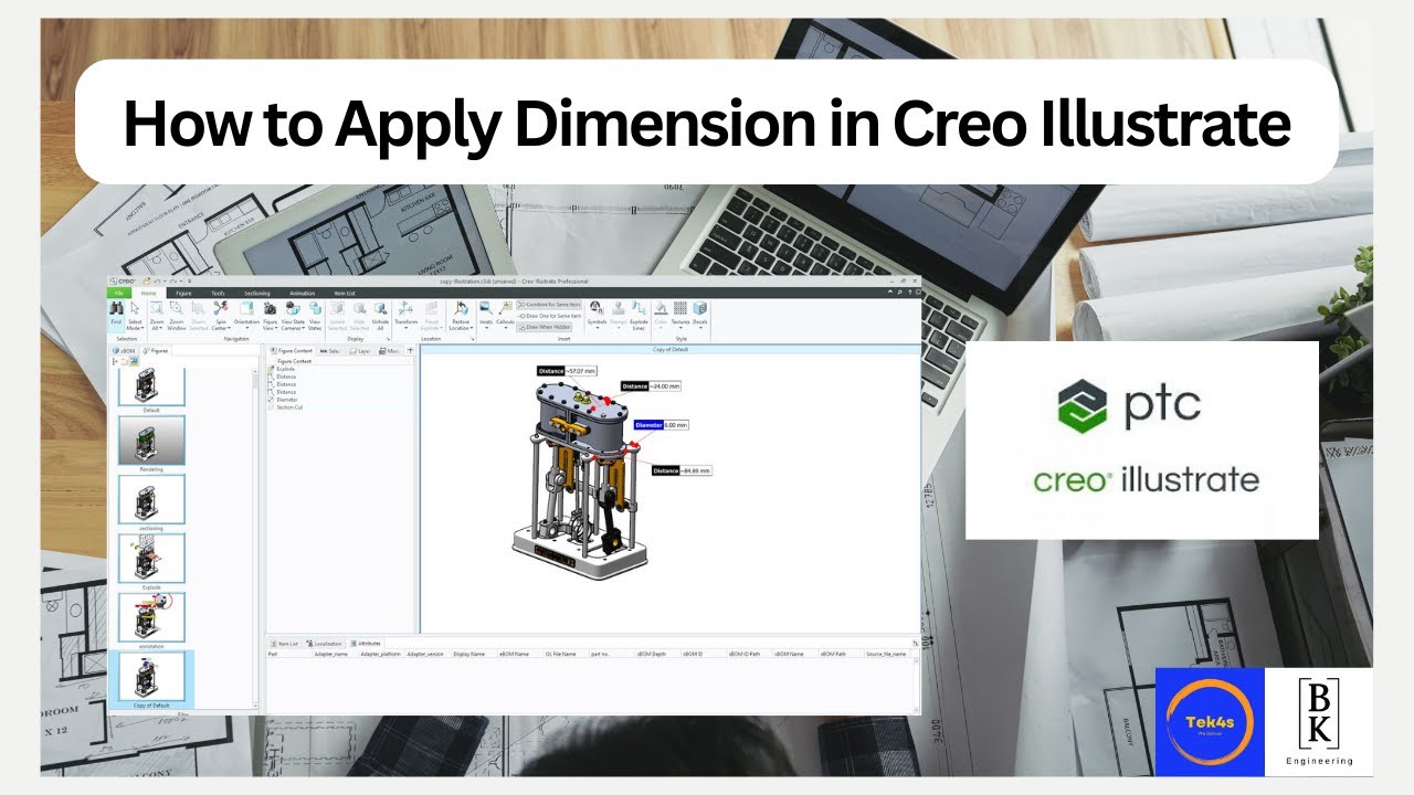 How to Apply Dimension in Creo Illustrate | Mechanical Engineering | BK ...