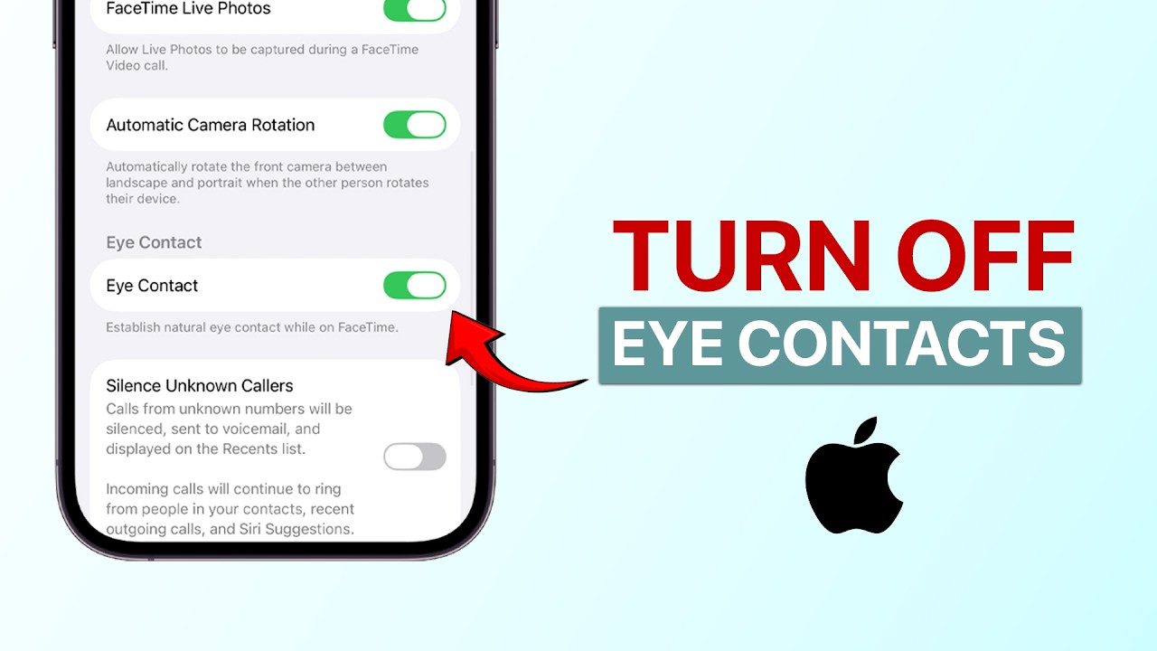 How to Turn off Eye Contacts on Facetime on iPhone (iOS 26)? - YouTube