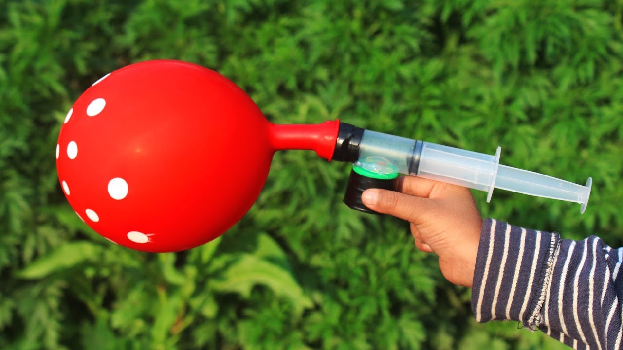 How to Make Hand Powered Air Pump by Syringe - YouTube
