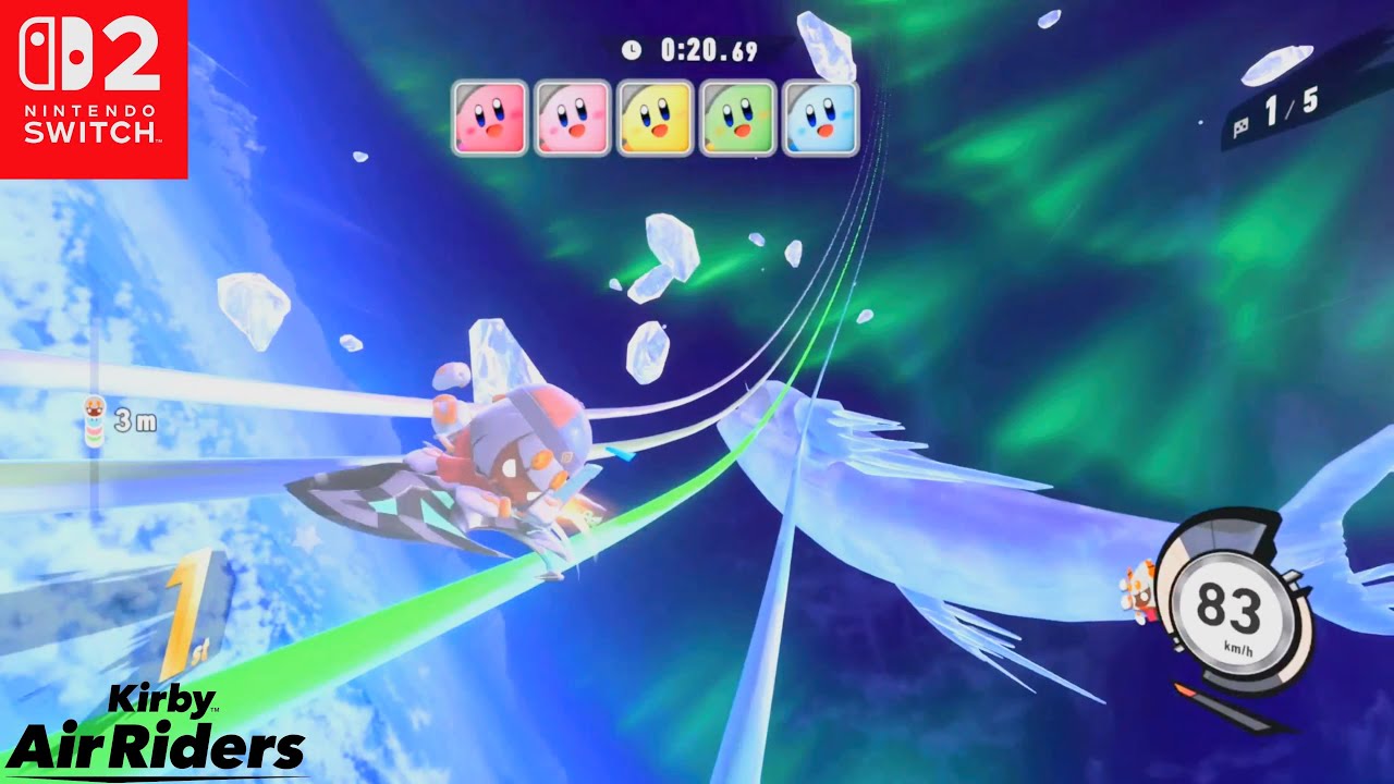 Kirby Air Riders | Air Ride Race Frozen Hillside 5 Laps (Lv.9) - Taranza & jet Star [4K SW2 ...
