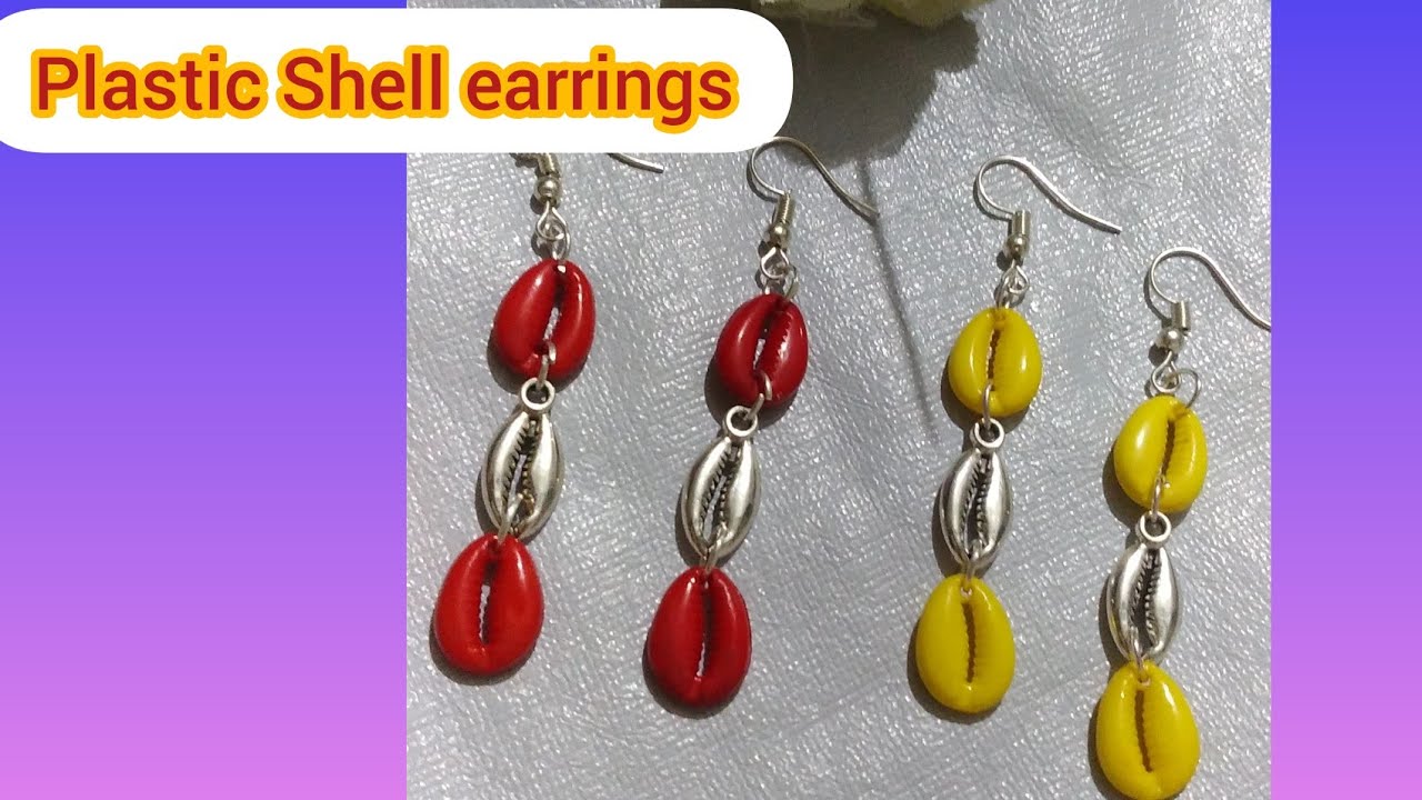 crowrie earrings/ diy shell earrings/seashell earrings tutorial - YouTube