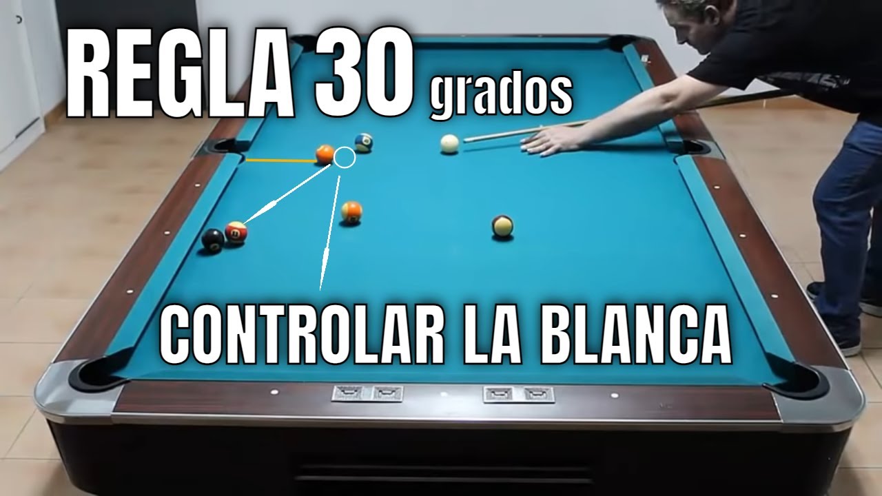 CONTROL DE LA BLANCA en Pool REGLA 30 GRADOS | Billar Fanatic - YouTube