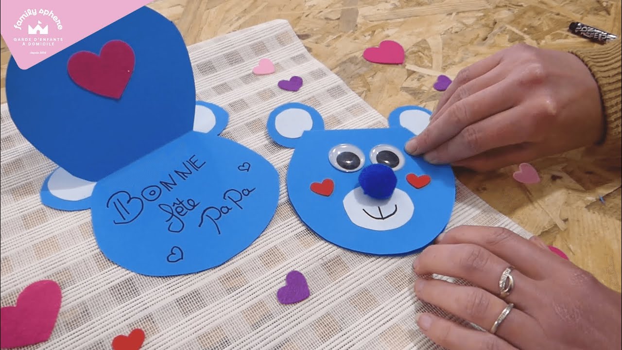 Activité à réaliser avec les enfants - Carte ours 🐻 (fête des pères ...