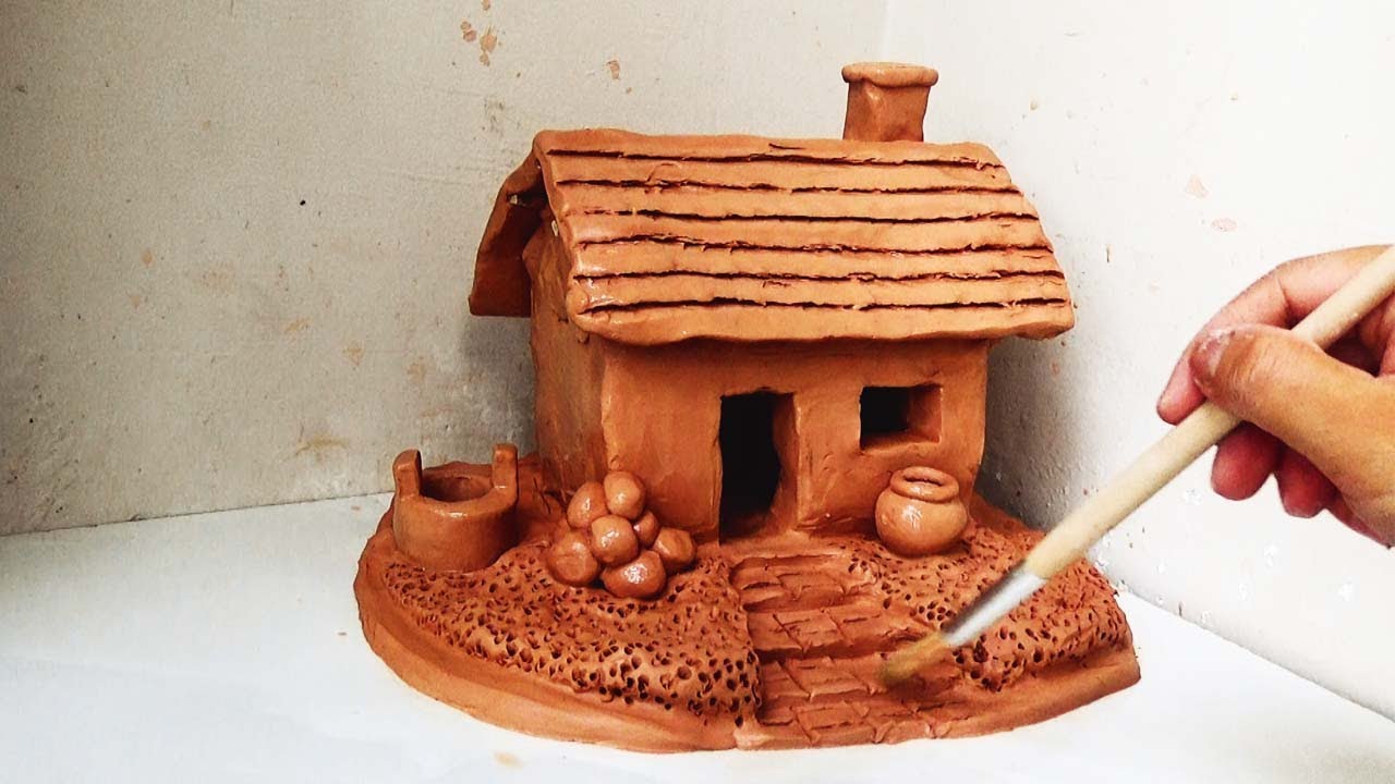 DIY Build A Peasants Cottage | Make Clay House Miniature With Clay ...