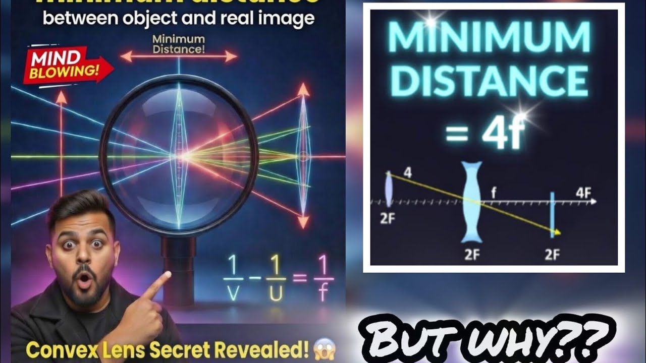 Minimum Distance between object and it's real image in case of convex ...