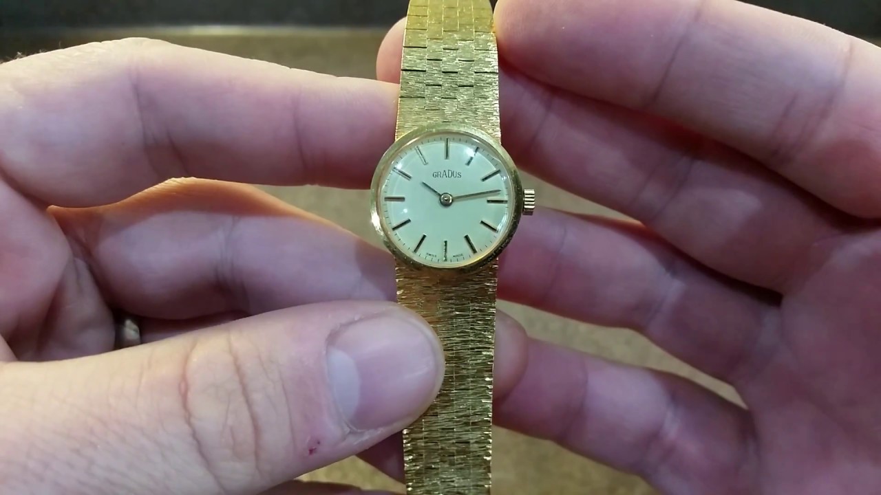 1984 ladies Gradus vintage watch with box and papers - YouTube