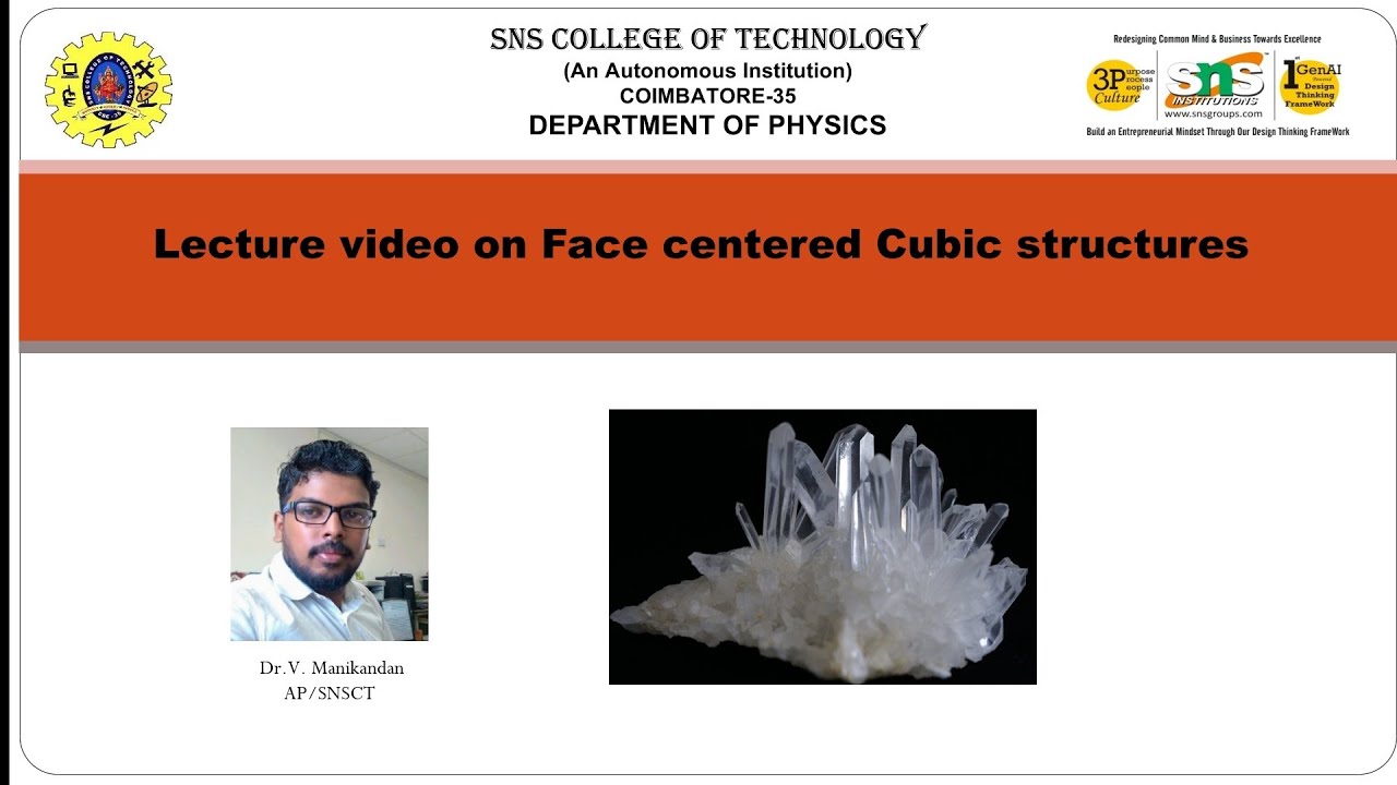 Face Centered Cubic Structure| Crystal Physics| SNS Institutions - YouTube