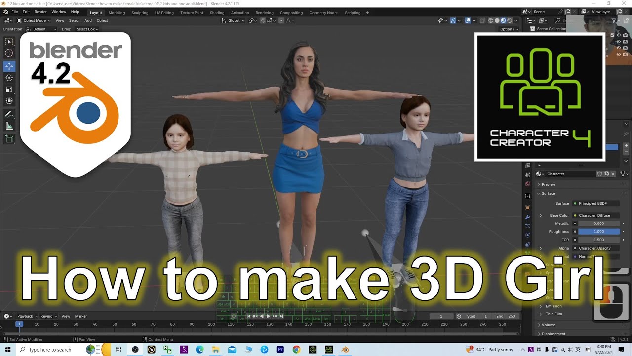 Blender | How to make Girl & Female Kid with Character Creator 4 CC4? # ...