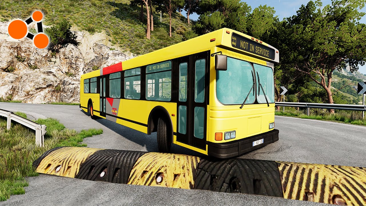 Buses vs Speedbump in Sharp Turns BeamNG.drive | Beamng Crashes TV ...