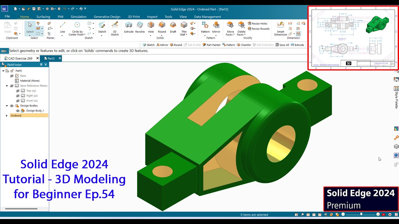 Solid Edge 2024 tutorial - 3D Modeling for Beginner Ep.54 - YouTube