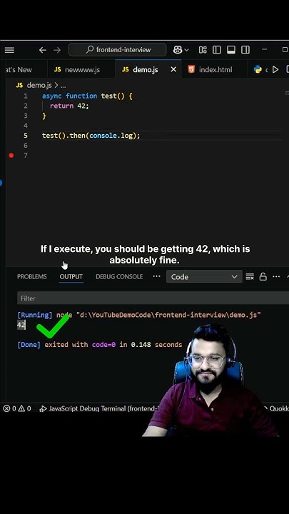 Why this code doesn’t return 42 | don’t log async functions like this ‼️ #javascript #coding ...