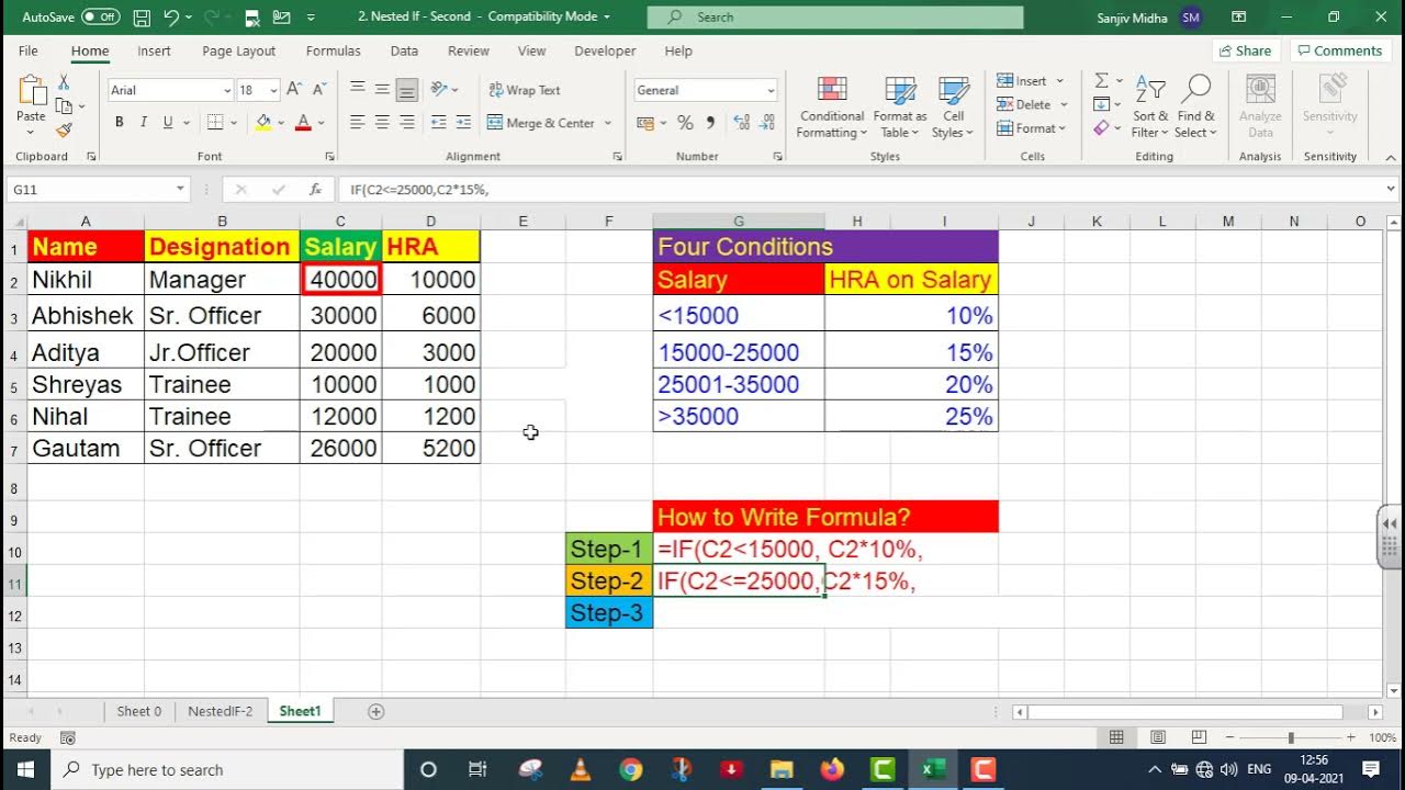 NESTED IF Function Part 2 - YouTube
