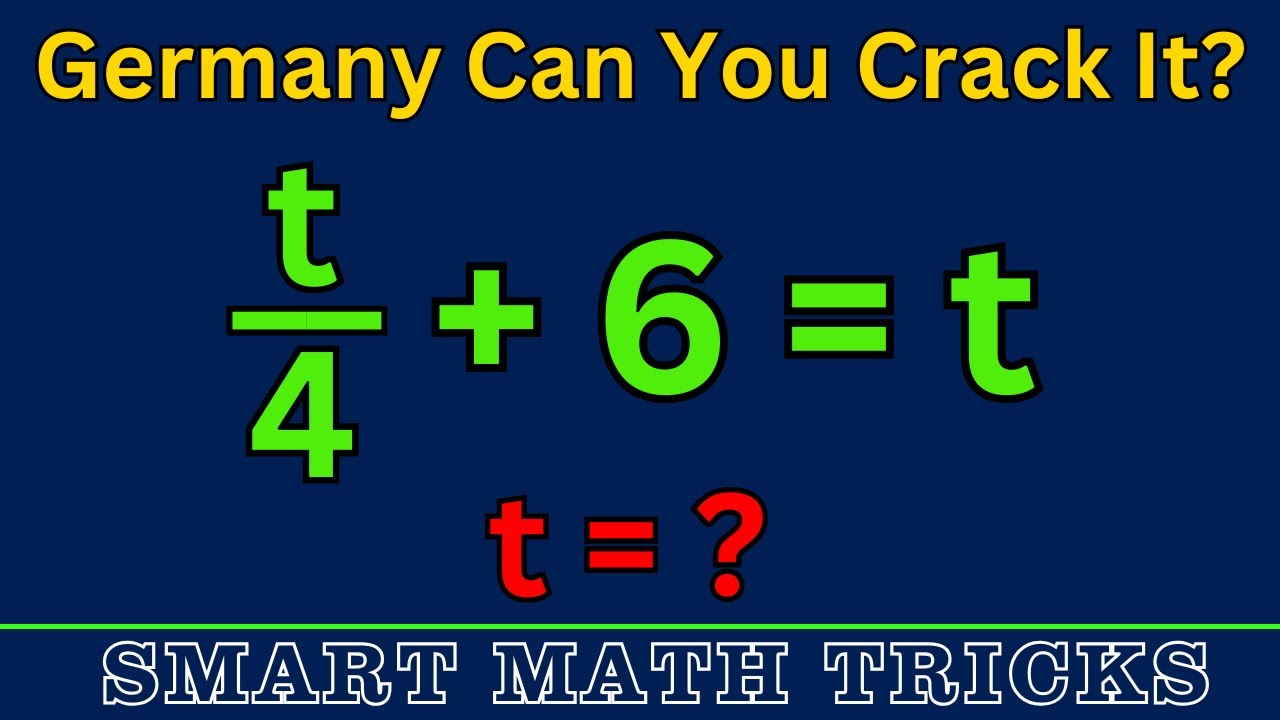 Germany's | Math Olympiad Question That Stumped Germany! | Tricky ...