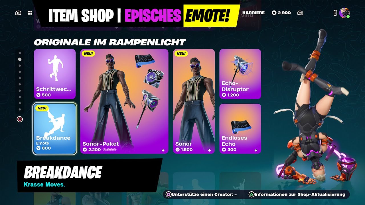 Fortnite | Item Shop | Episches Emote "Breakdance" aus K1S3 | Showcase ...