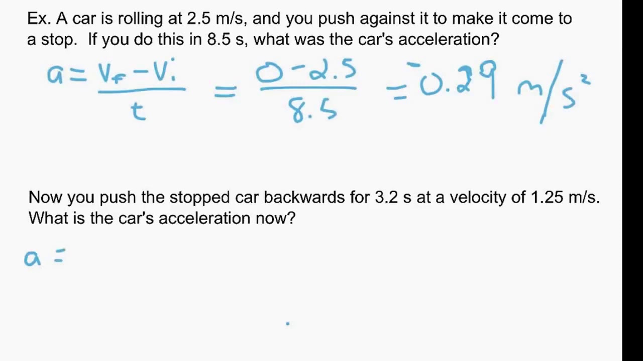 Physics 20: Kinematics Ch 1.4: Acceleration - YouTube