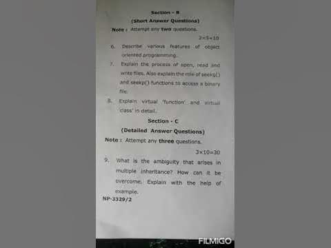 ccs University msc cs 3rd sem object oriented programming - YouTube