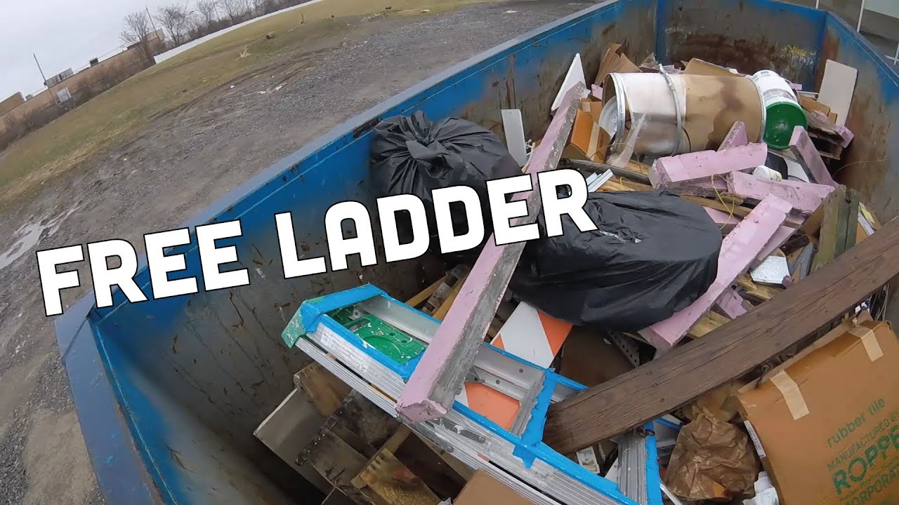 Dumpster Diving "Free Ladder & Scrap Metal" - YouTube