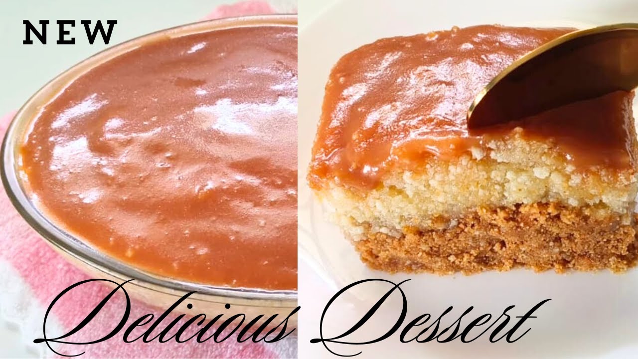 Milk Powder, Biscuit, and Caramel Sauce Dessert / Desiccated Coconut ...