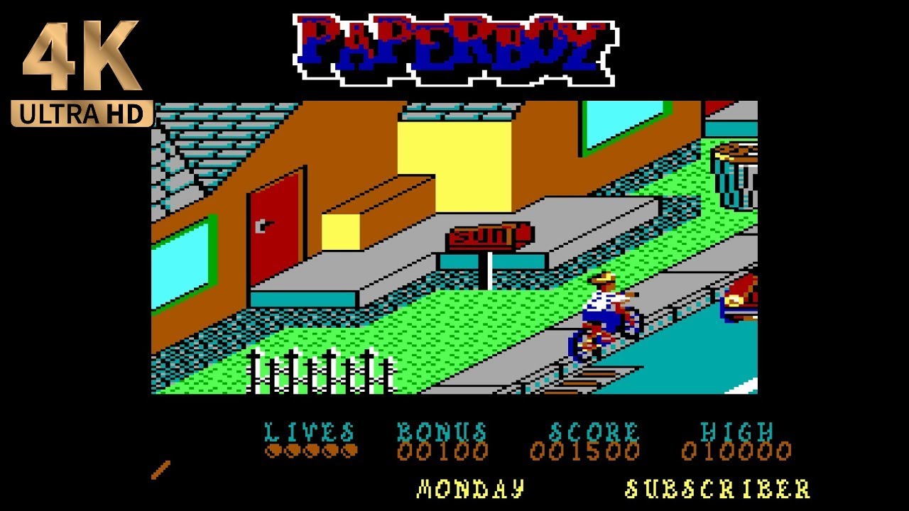 Paperboy (1985) | Longplay - Full Playthrough | PC DOS 4K - YouTube