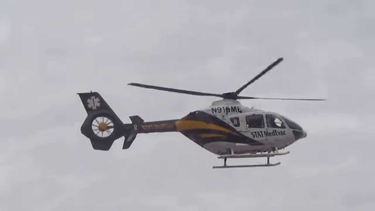 Stat MedEvac 16 N915ME Taking Off from Allegheny General Hospital - YouTube