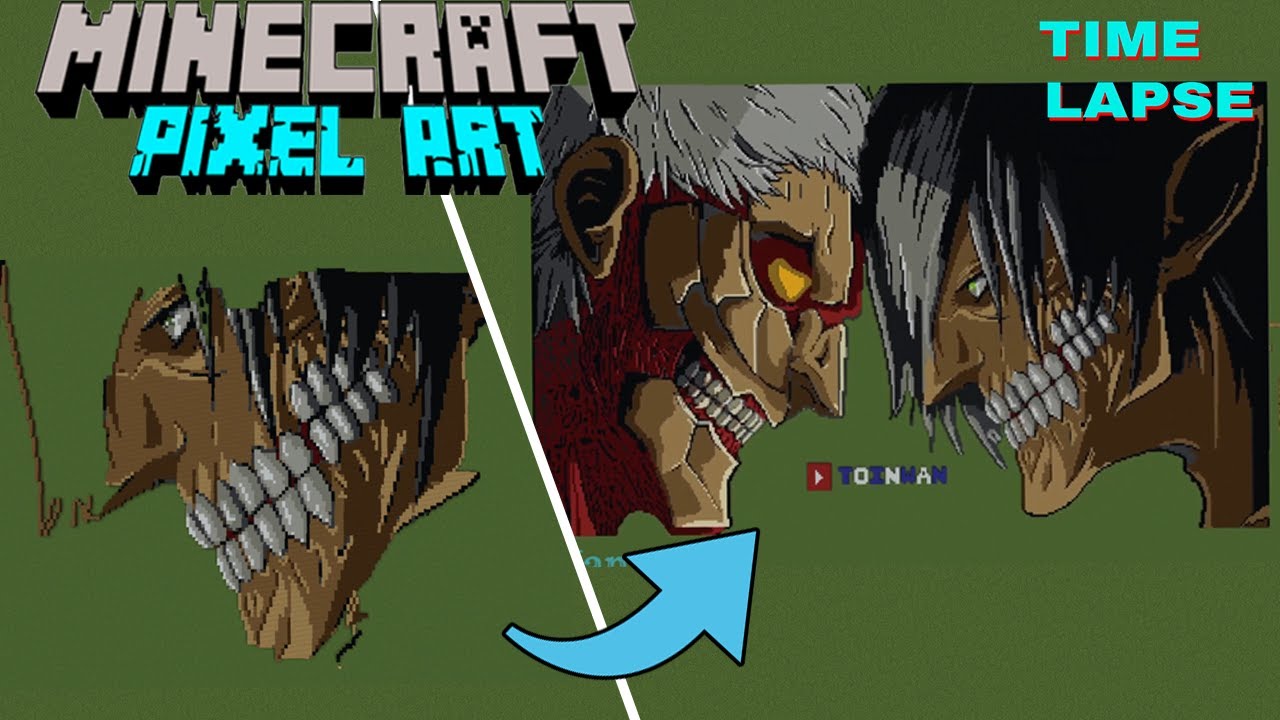 Minecraft Pixel Art | Eren & Reiner | ATTACK ON TITAN - YouTube