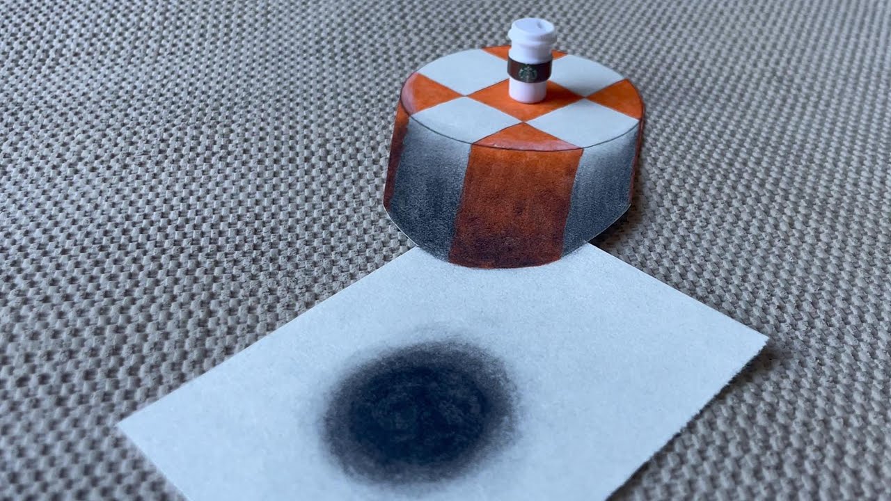 3D Floating Cylinder Optical Illusion Drawing - YouTube