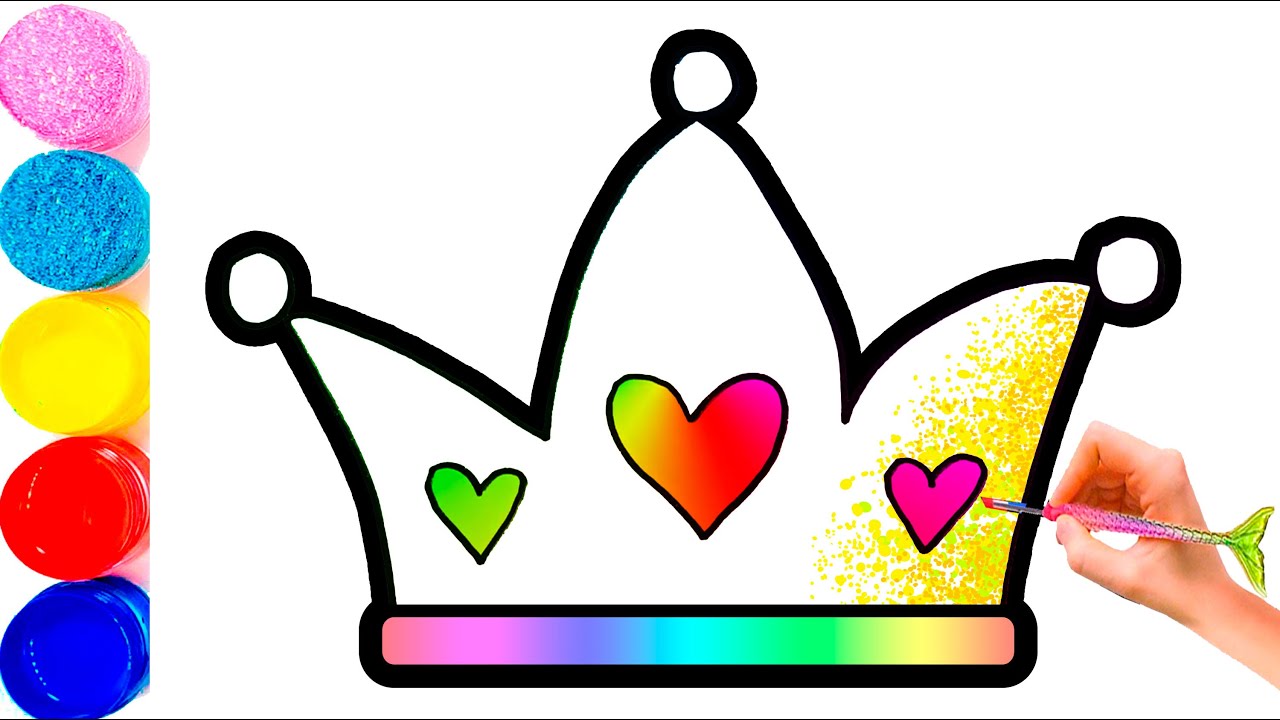 Bolalar uchun toj chizish|Crown drawing for kids|Рисование короны для ...