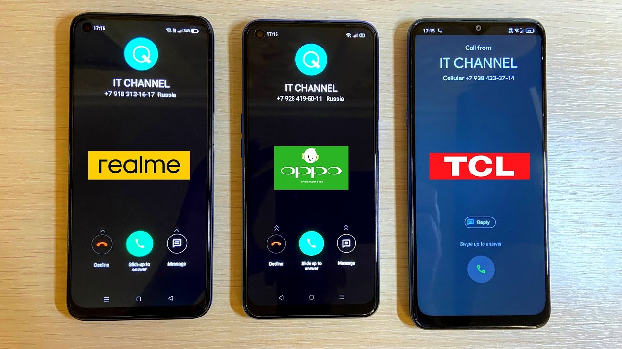 Realme vs Oppo vs TCL Incoming Call - YouTube