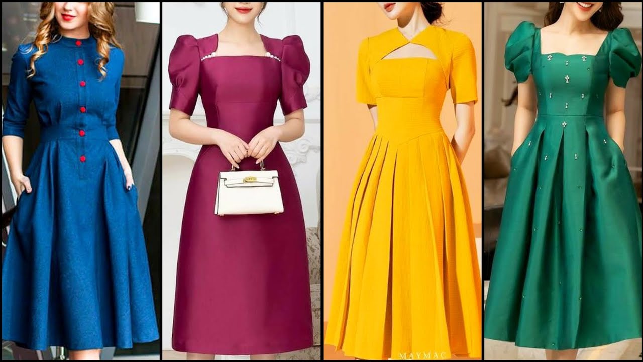 Fabulous And Stylish A-Line/Skater Dress Design/Midi Dress Design ...