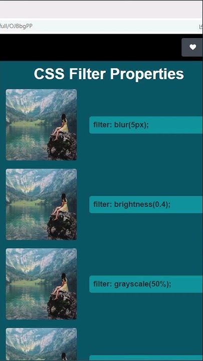 CSS Filter Properties #shorts #shortvideo #shortsyoutube #code # ...