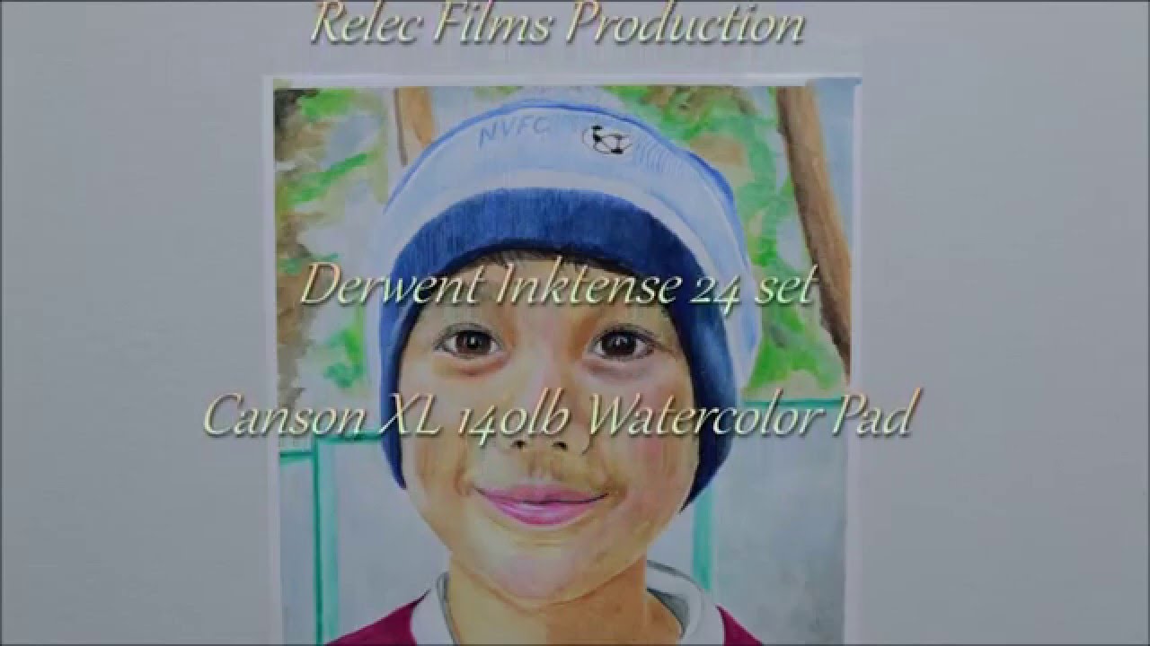 Portrait using Derwent Inktense Colored Pencils. - YouTube