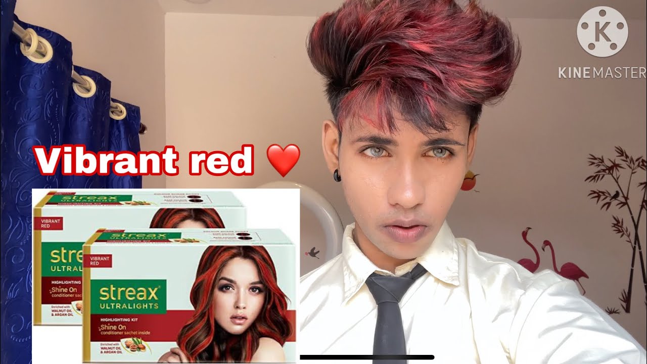 Streax vibrant red | Streax hair highlights | men hair colour ...
