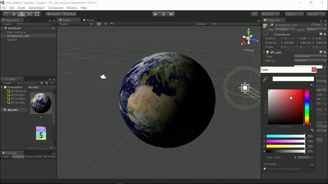 Unity Shader : Per-fragment diffuse lighting - YouTube