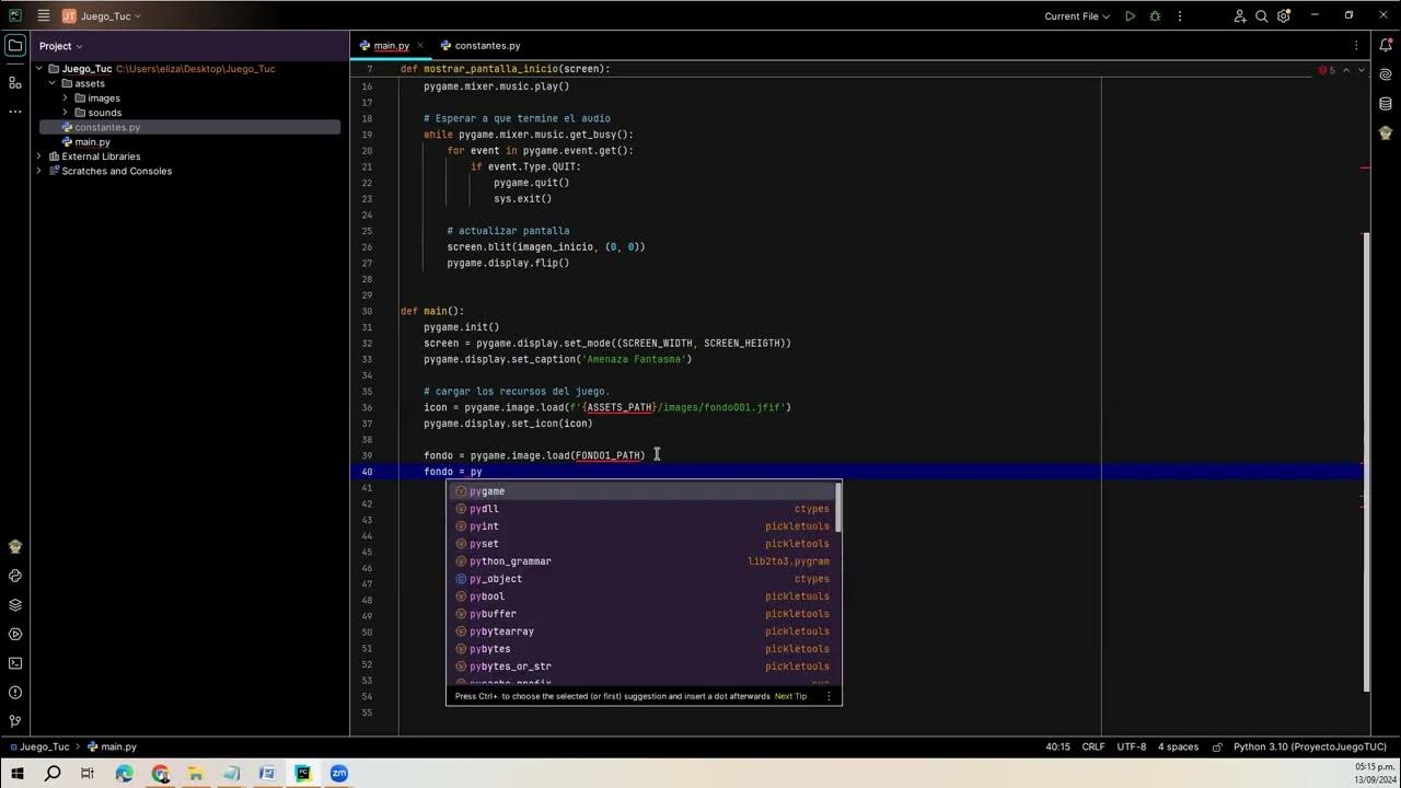 Juego Realizado en Python con la biblioteca pygame - YouTube