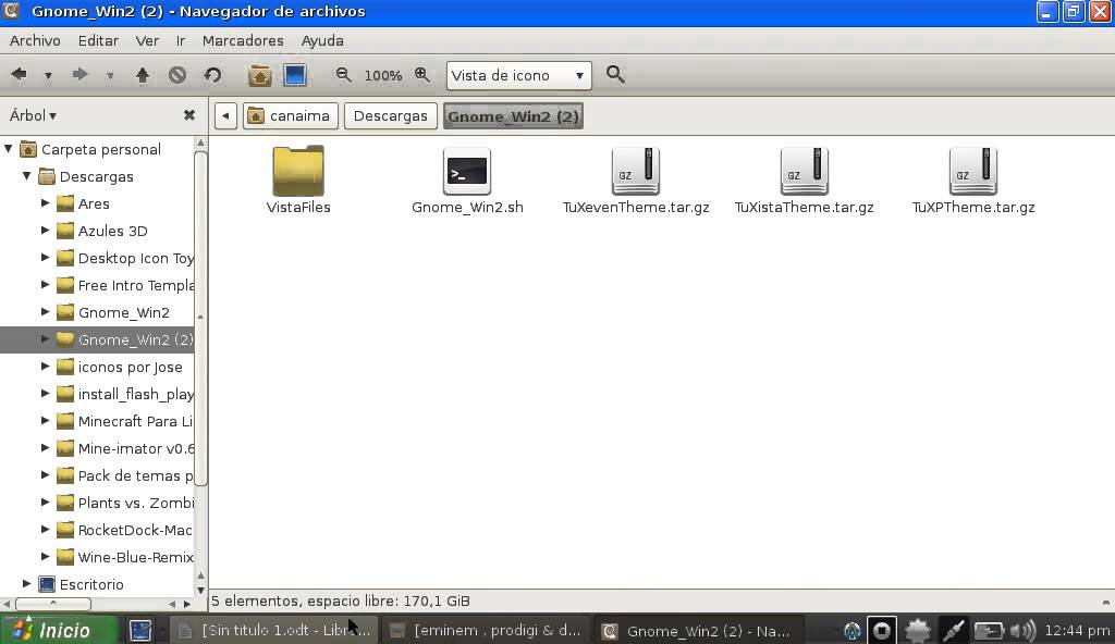 como descargar e instalar Gnome_2 apariencia de canaima linux - YouTube