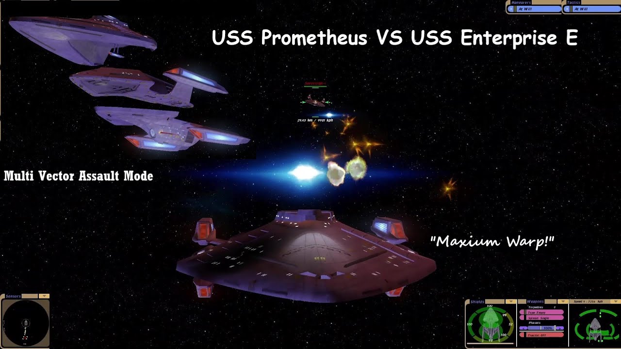 USS Prometheus VS USS Enterprise E | Multi Vector Assault Mode | Star ...
