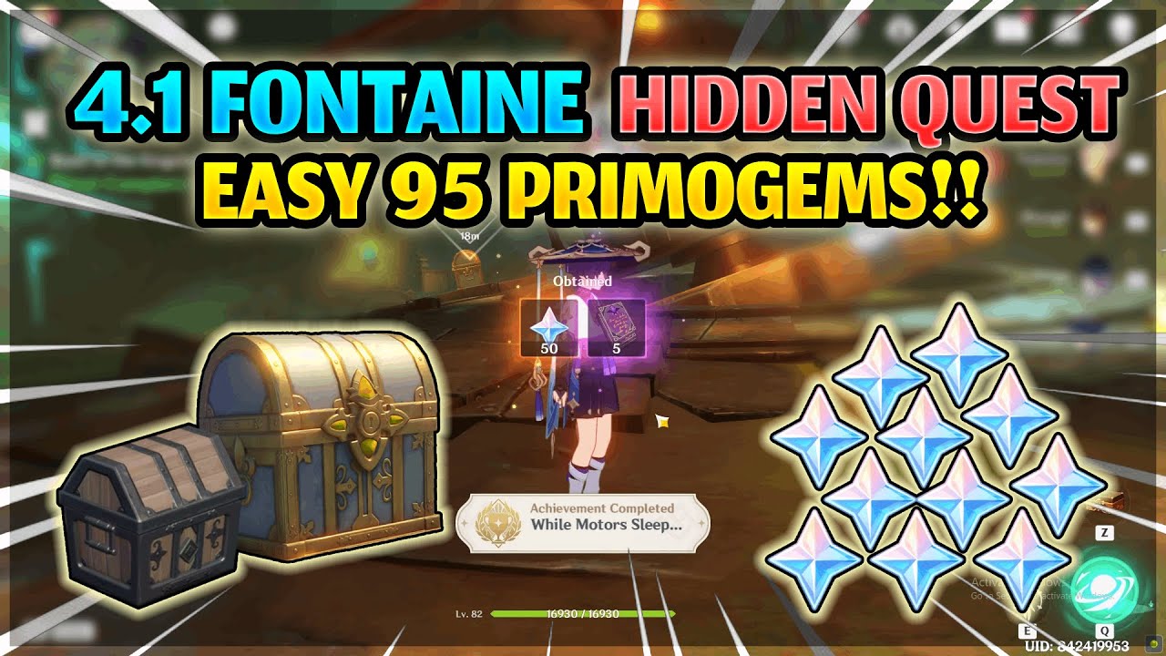 Get 95 Easy Primogems From Hidden Quest In Fontaine 4.1 [Road To ...