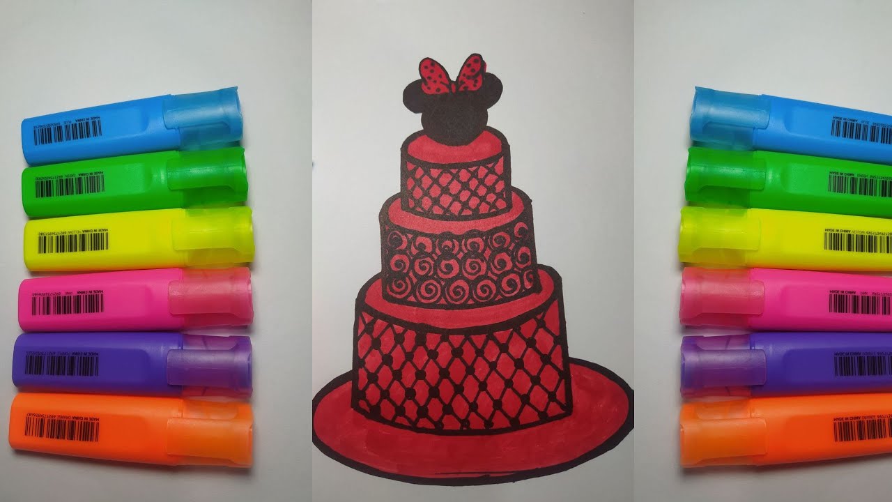 Let's draw a picture of red velvet cake in an easy way. - YouTube