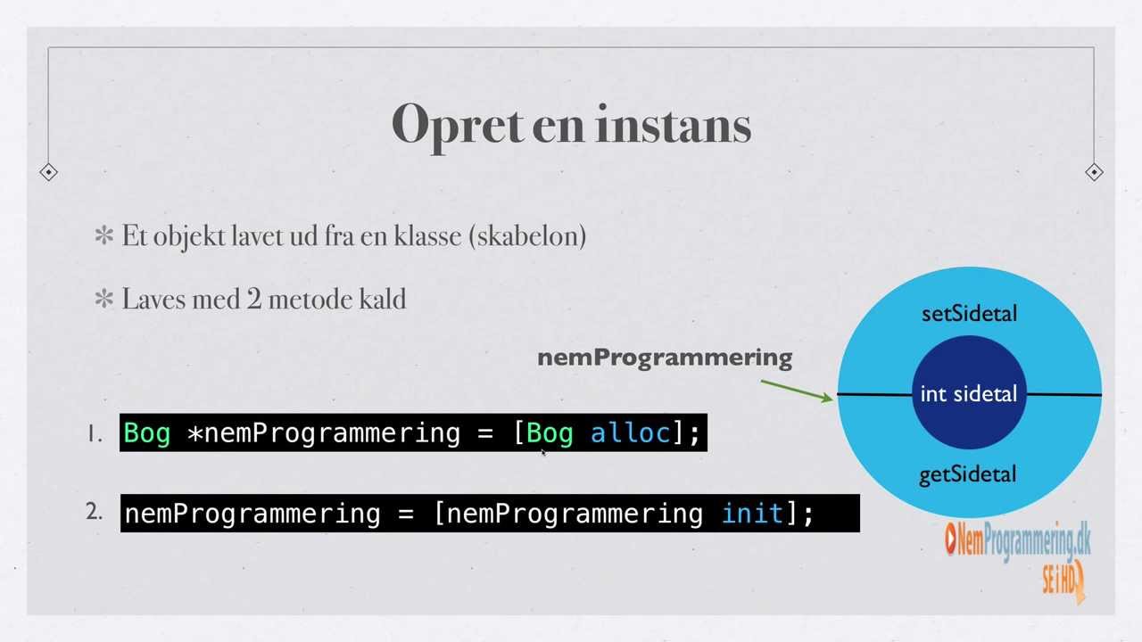 Objective C Kursus Tutorials 12 Instanser I Objektorienteret Programmering Youtube