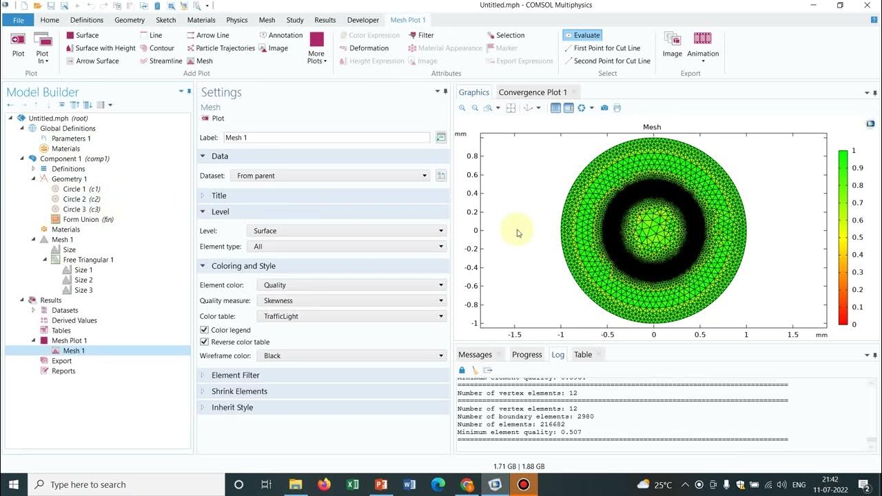 Different Size distribution and type distribution in COMSOL meshing # ...