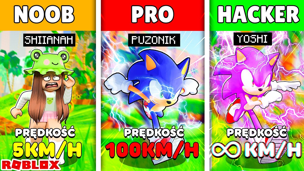 SONIC PRO vs NOOB vs HACKER w ROBLOX! (Sonic Speed Simulator) - YouTube
