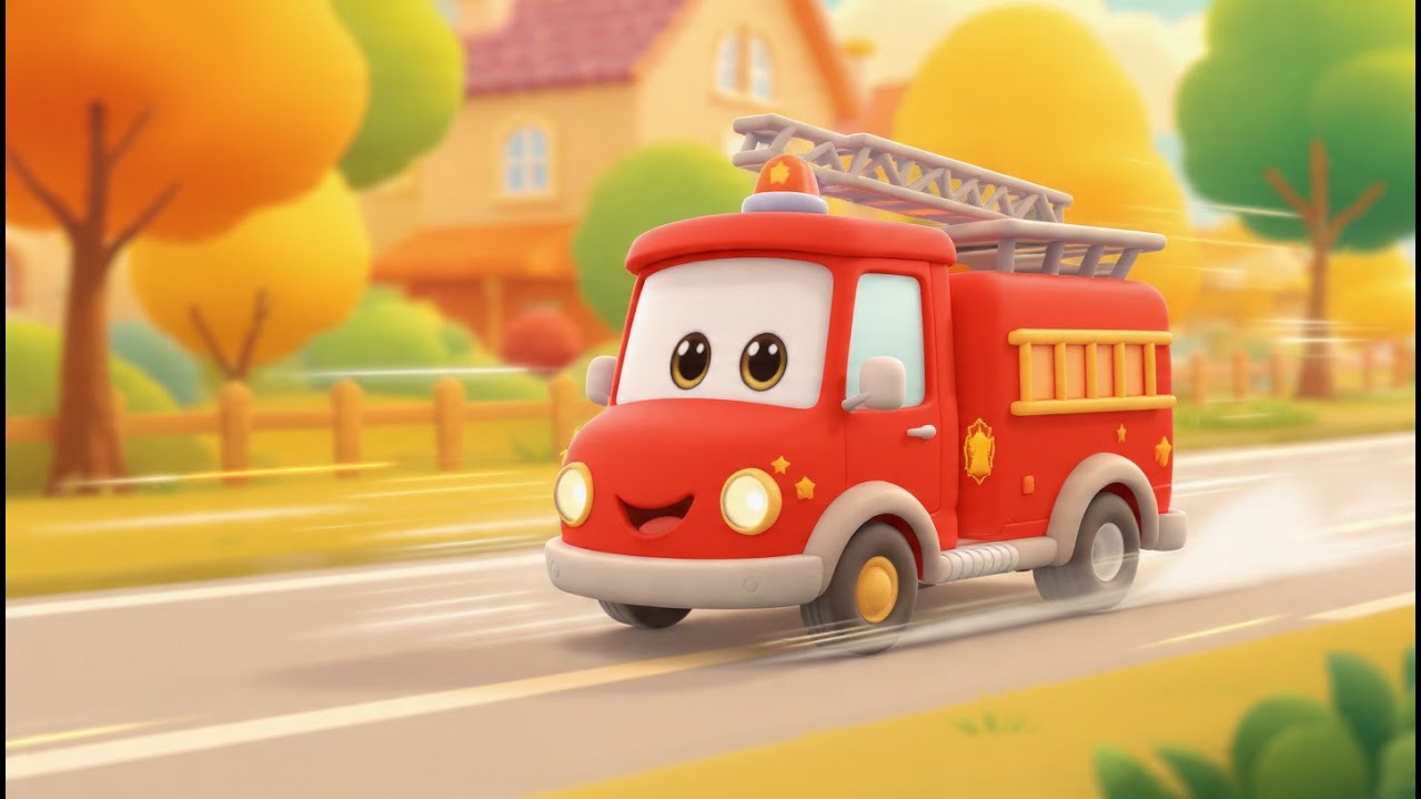 Red Fire Truck Nursery Rhyme for Kids | Fire Engine Song | Vehicle Song ...