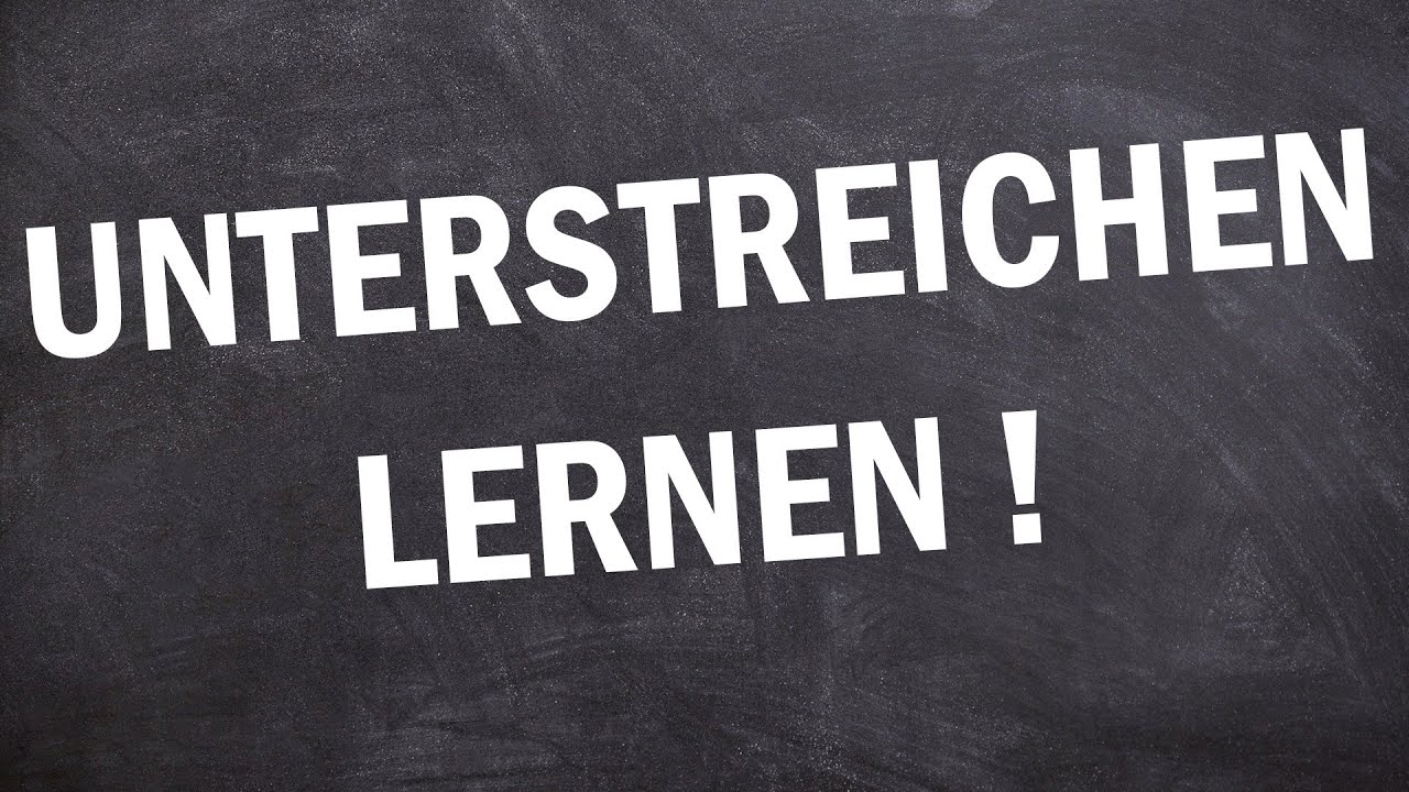 Unterstreichen lernen - einfach erklärt ! - YouTube