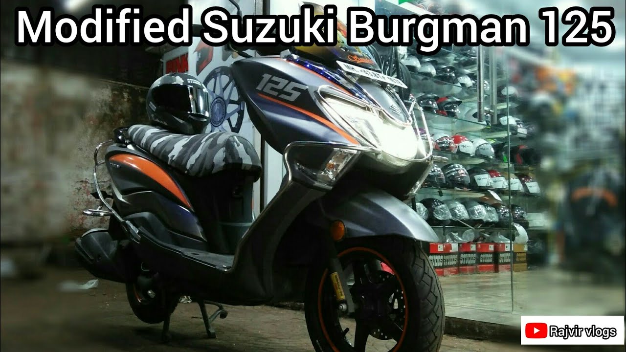 2019 Suzuki Burgman 125 review, modified at Navi Mumbai by Rajvir Singh ...