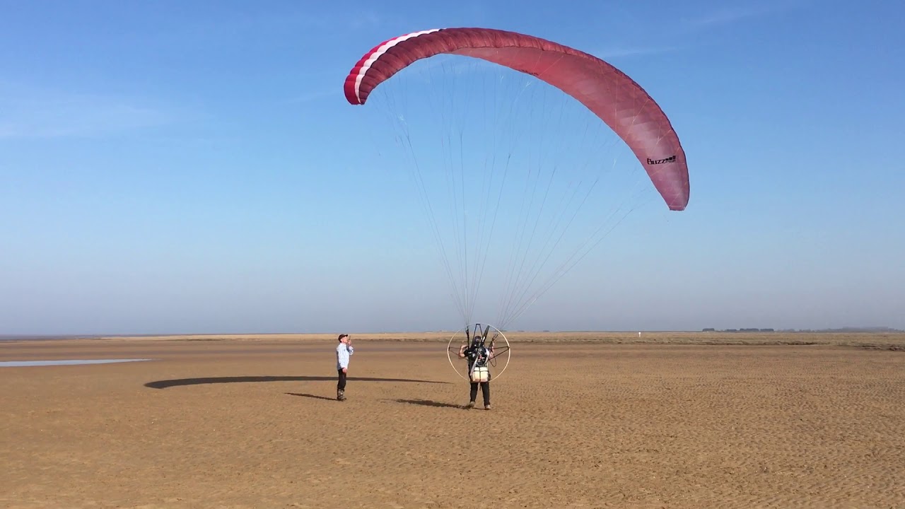 Paramotor reverse launch first ever flight. - YouTube