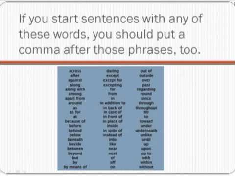 Commas After Introductory Clauses and Phrases - YouTube