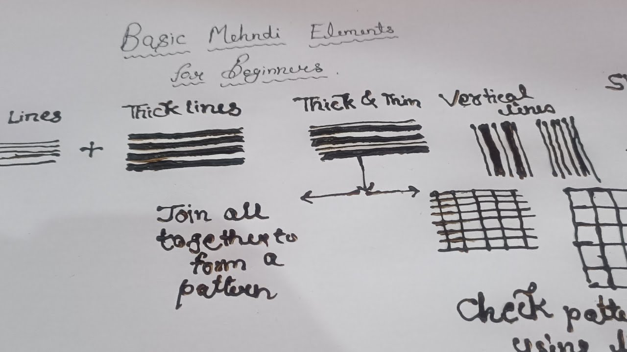 Basic Mehndi Elements For Beginners| Mehndi classes || learn with ...