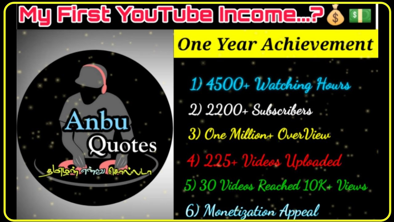 🙏 One Year achievement of our Anbu_Quotes YouTube Channel | Monday ...