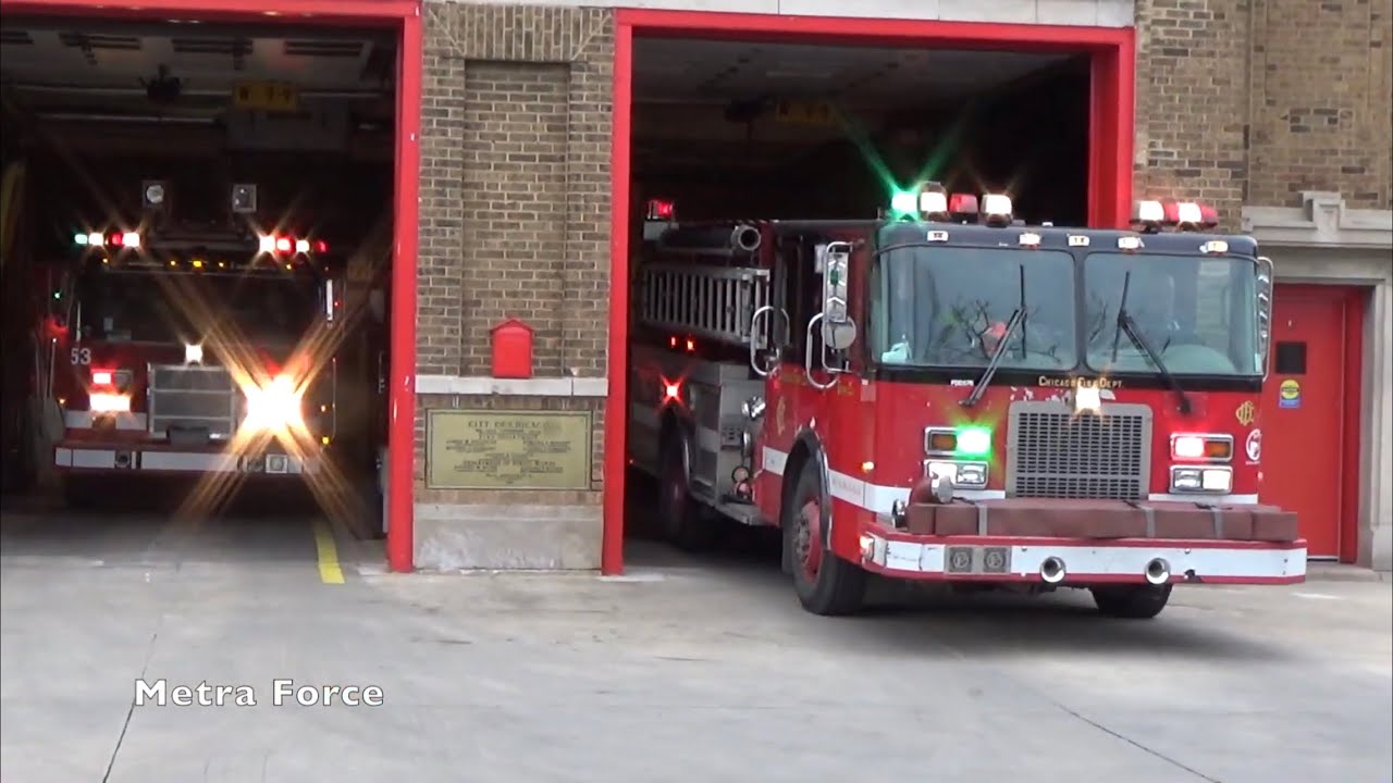 Chicago Fire Dept Engine 125 (Spare) & Truck 53 Responding - YouTube