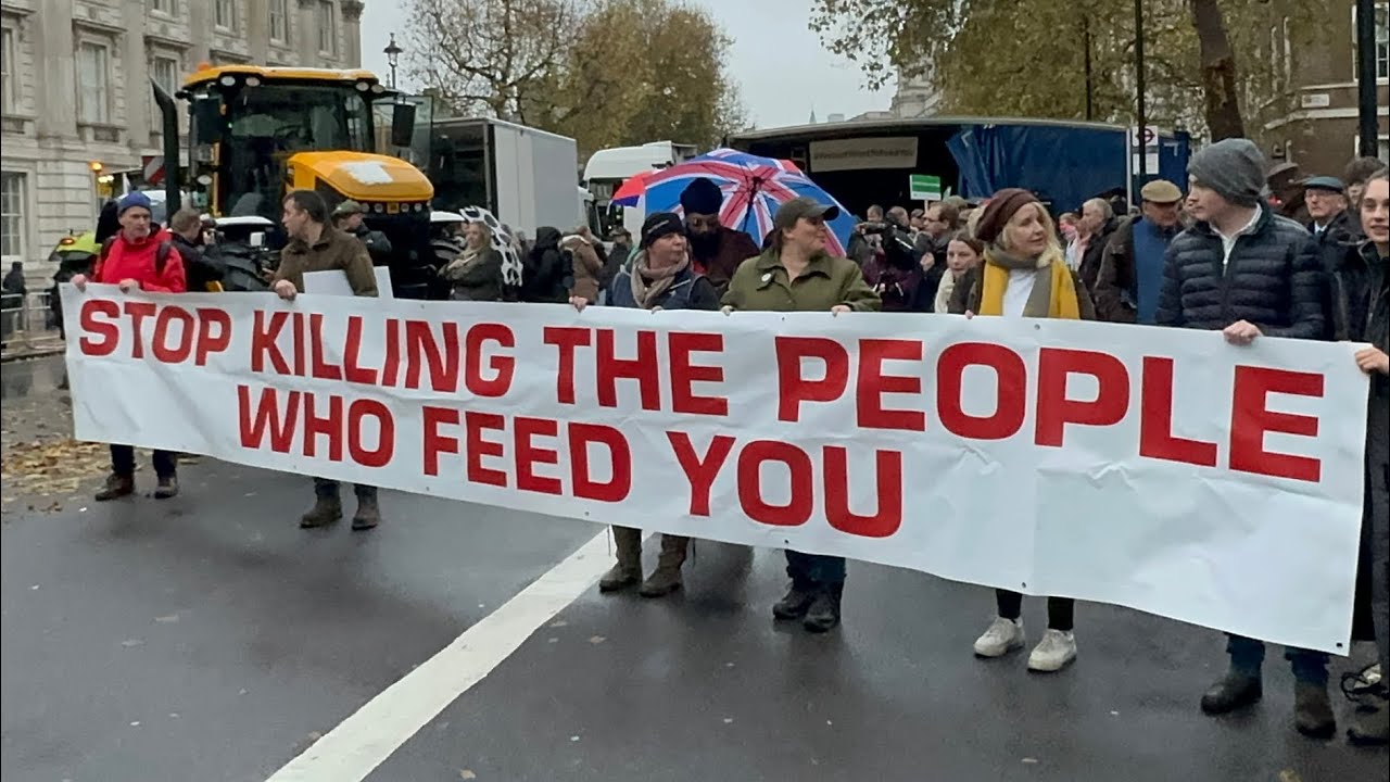 London Farming Rally 19/11/24 Behind the scenes, setting up, speeches ...